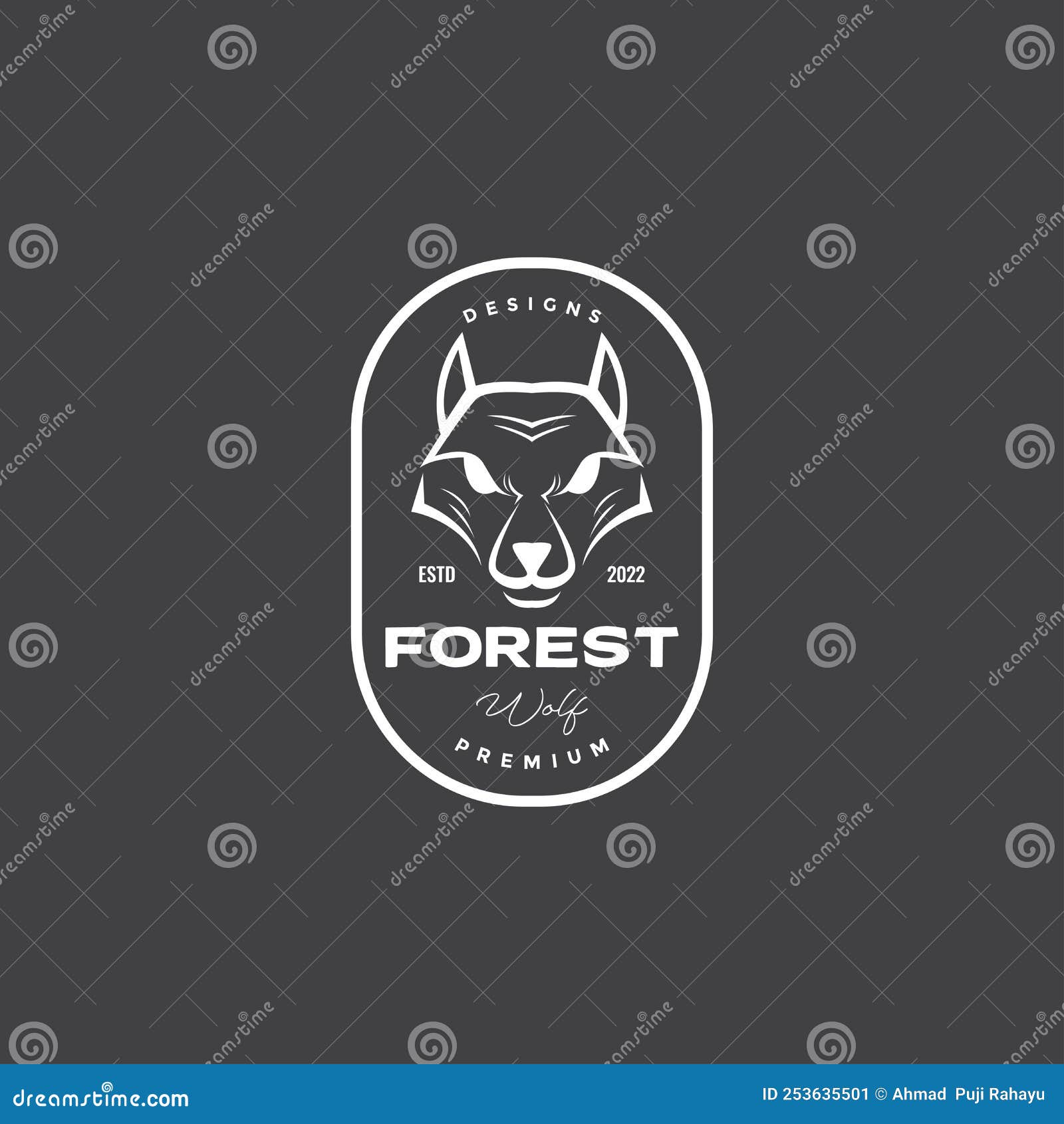 Face Animal Wolf with Badge Logo Design Stock Vector - Illustration of ...