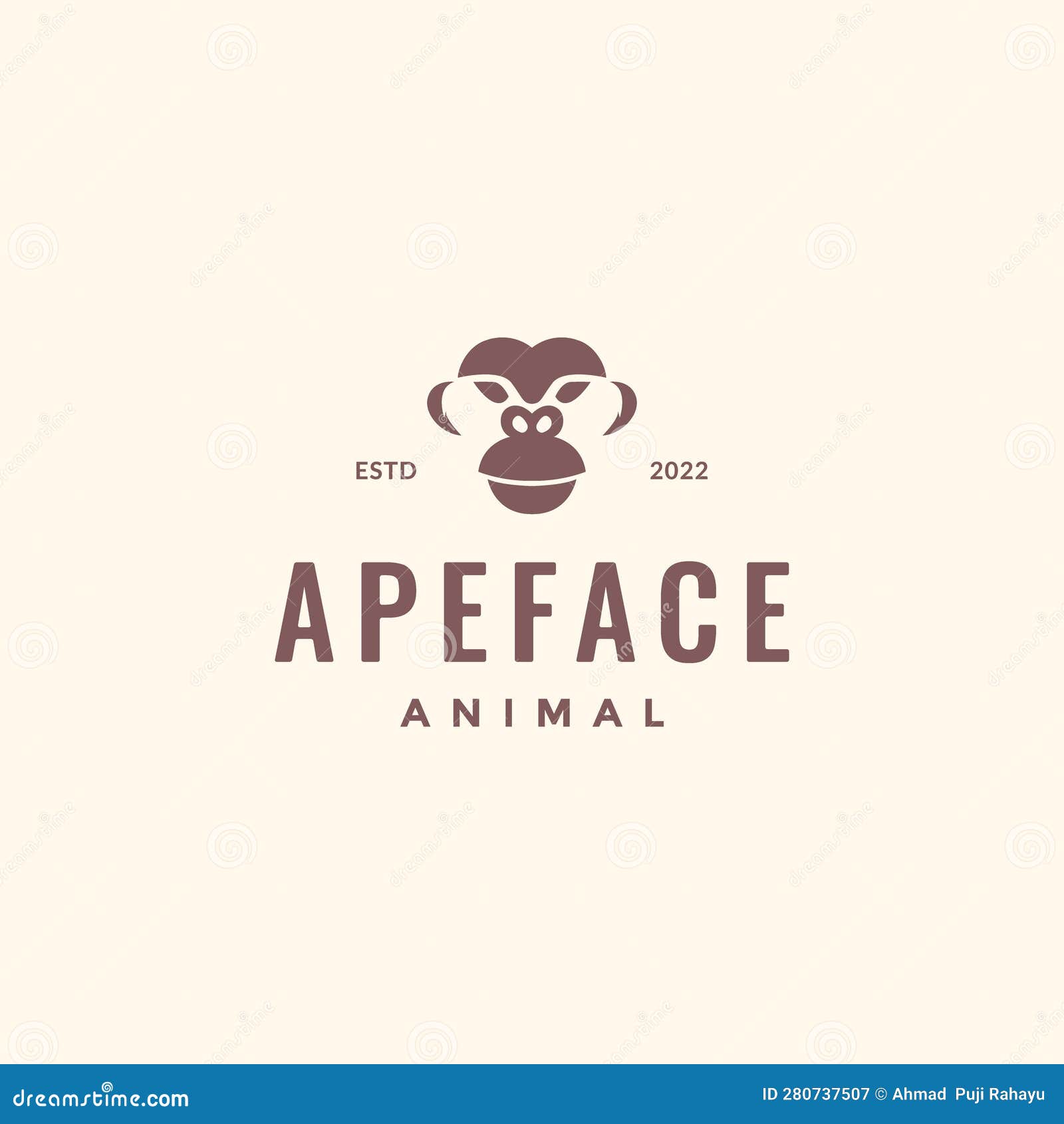 Face Ape Primate Monkey Animal Tree Hipster Logo Design Vector Icon ...