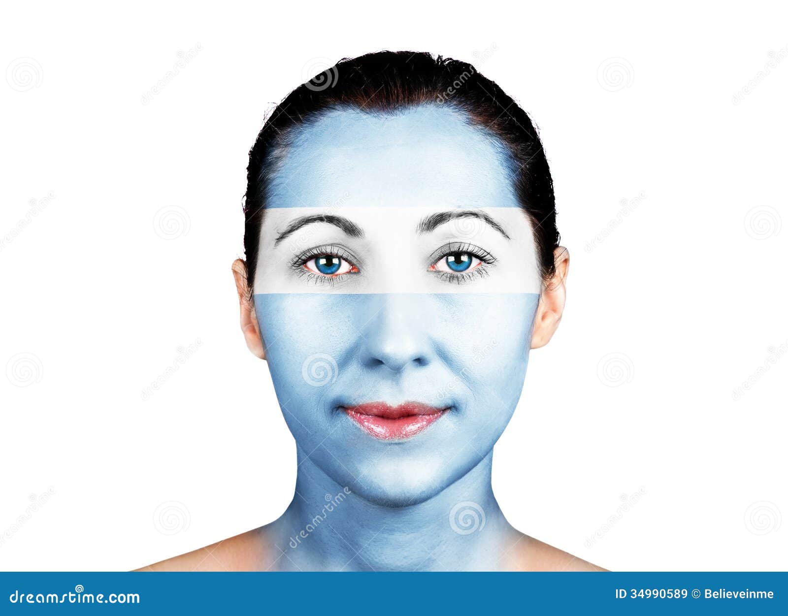 Face with the Argentina Flag Stock Image - Image of beautiful, flag ...