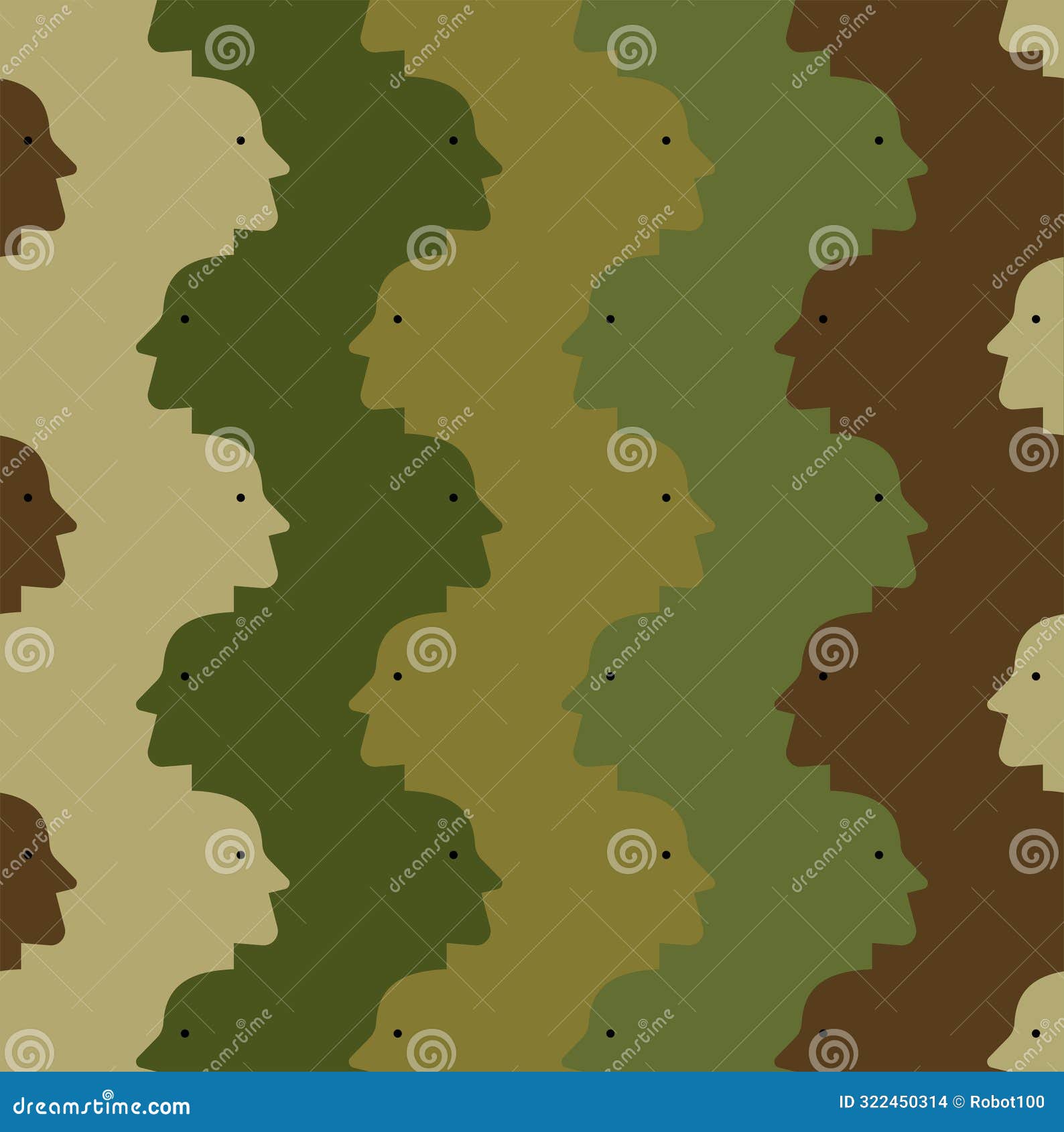 Face Army Pattern Seamless. Face Military Background Stock Vector ...