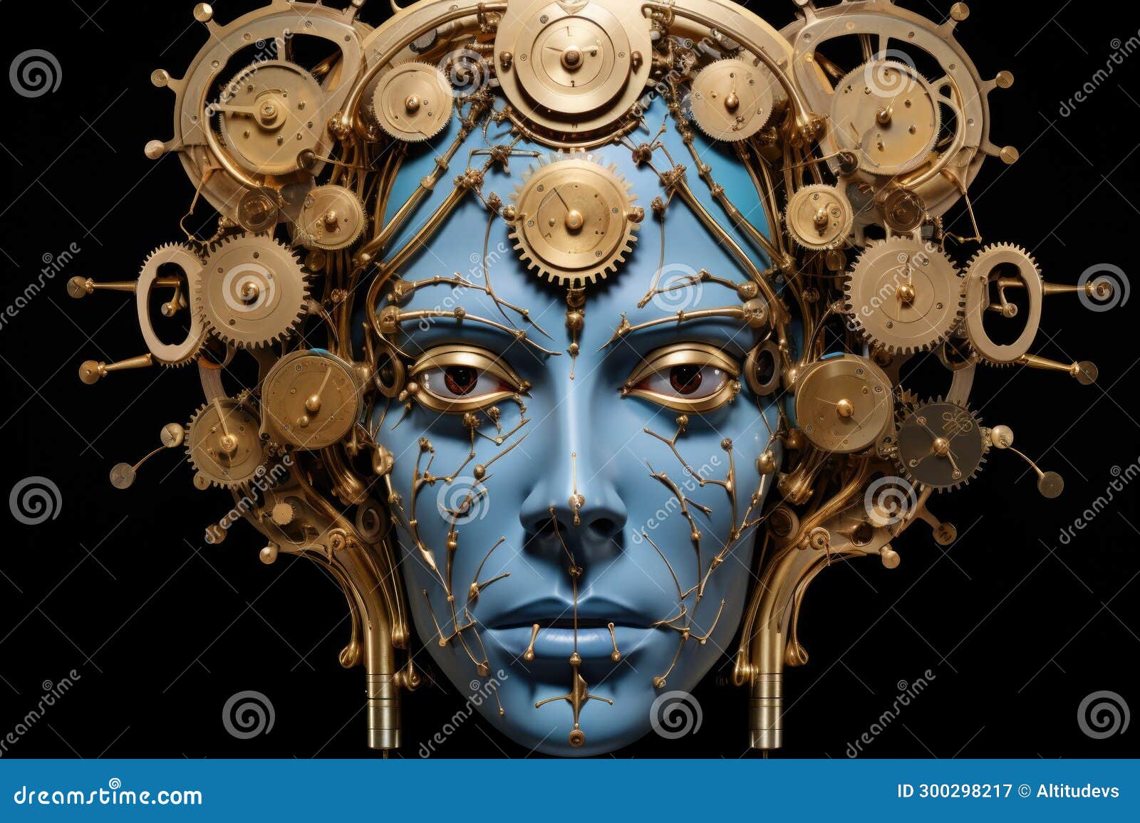 A Face Assembled with Gears and Nuts for Eyes and Nose Stock Image ...