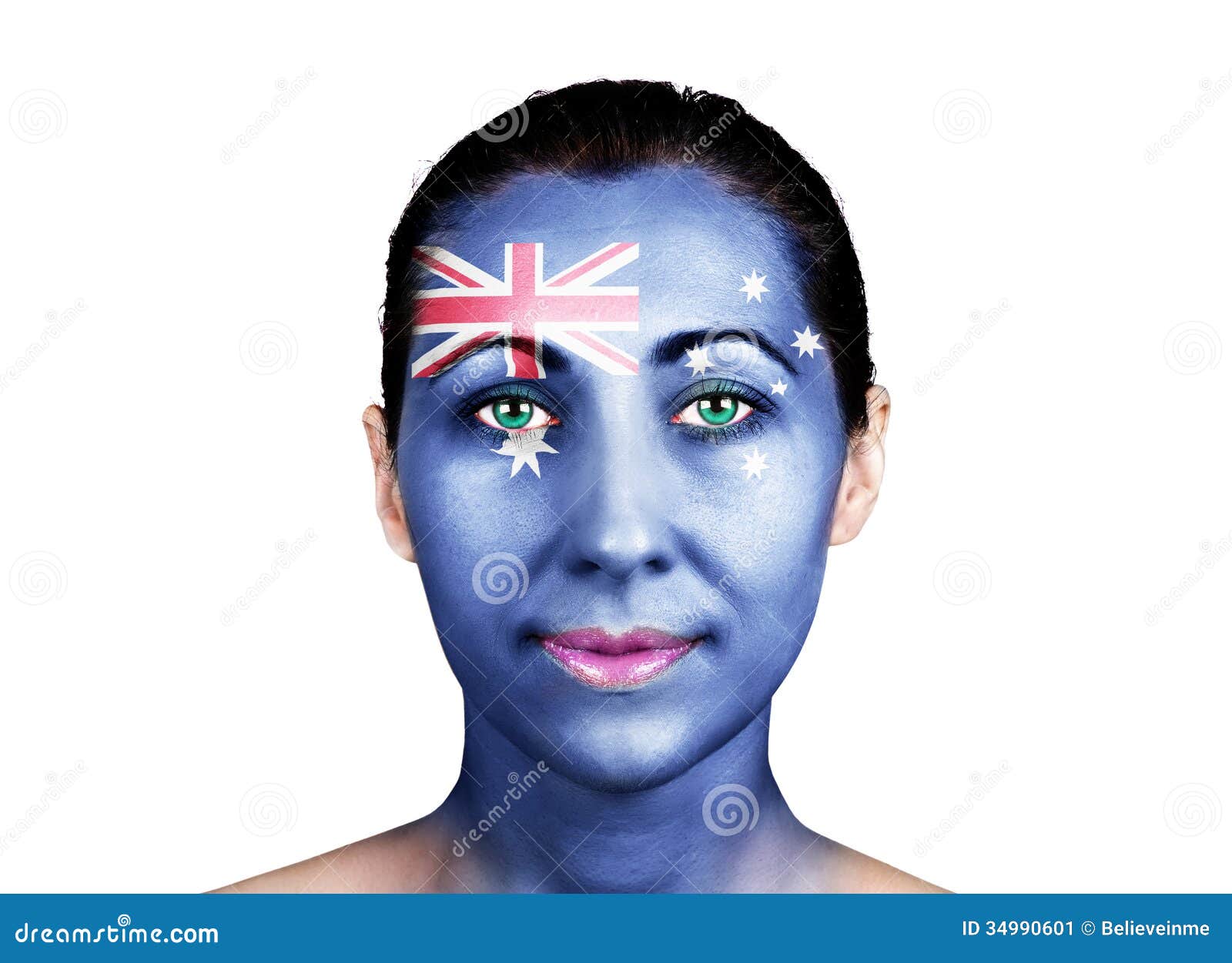 Face with the Australian Flag Stock Image - Image of clean, look: 34990601