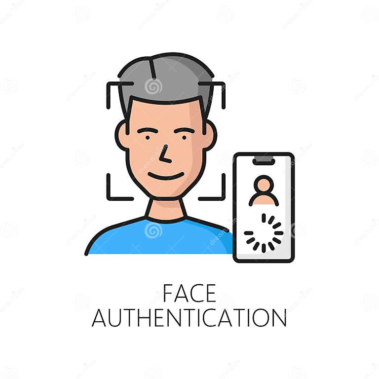 Face Authentication Icon, Biometric Identification Stock Vector ...