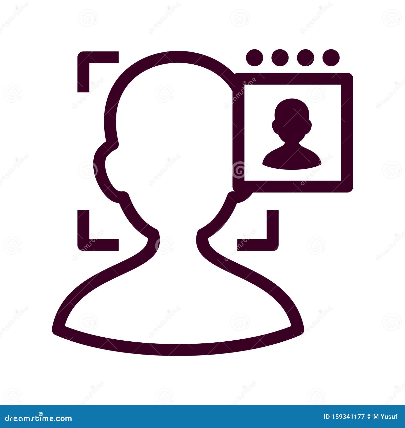 Face Authentication Outline Icon. Facial Biometric Identity Stock ... Face Authentication Outline Icon. Facial Biometric Identity Stock ...