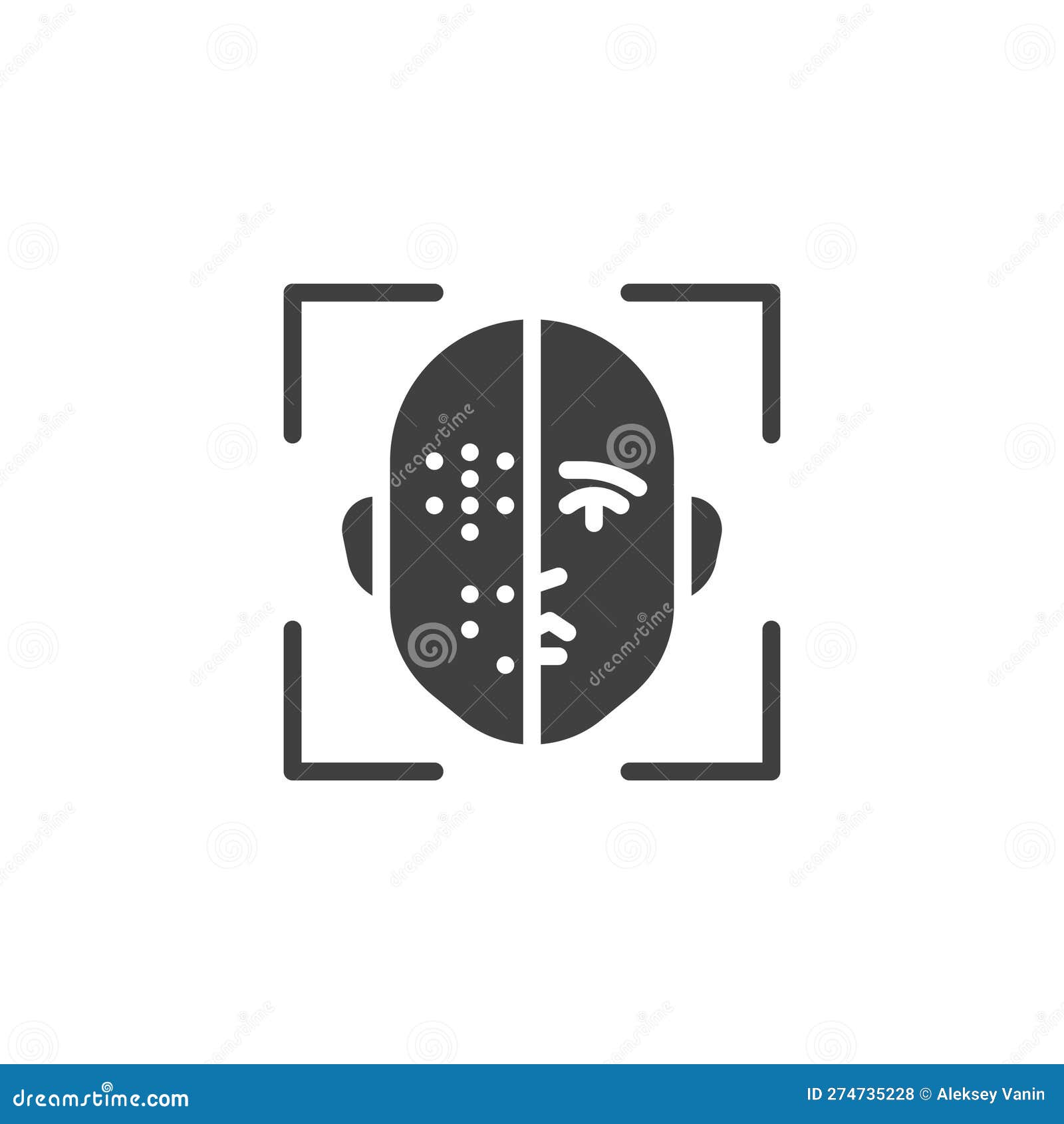 Face Authentication Vector Icon Stock Vector - Illustration of pixel ...
