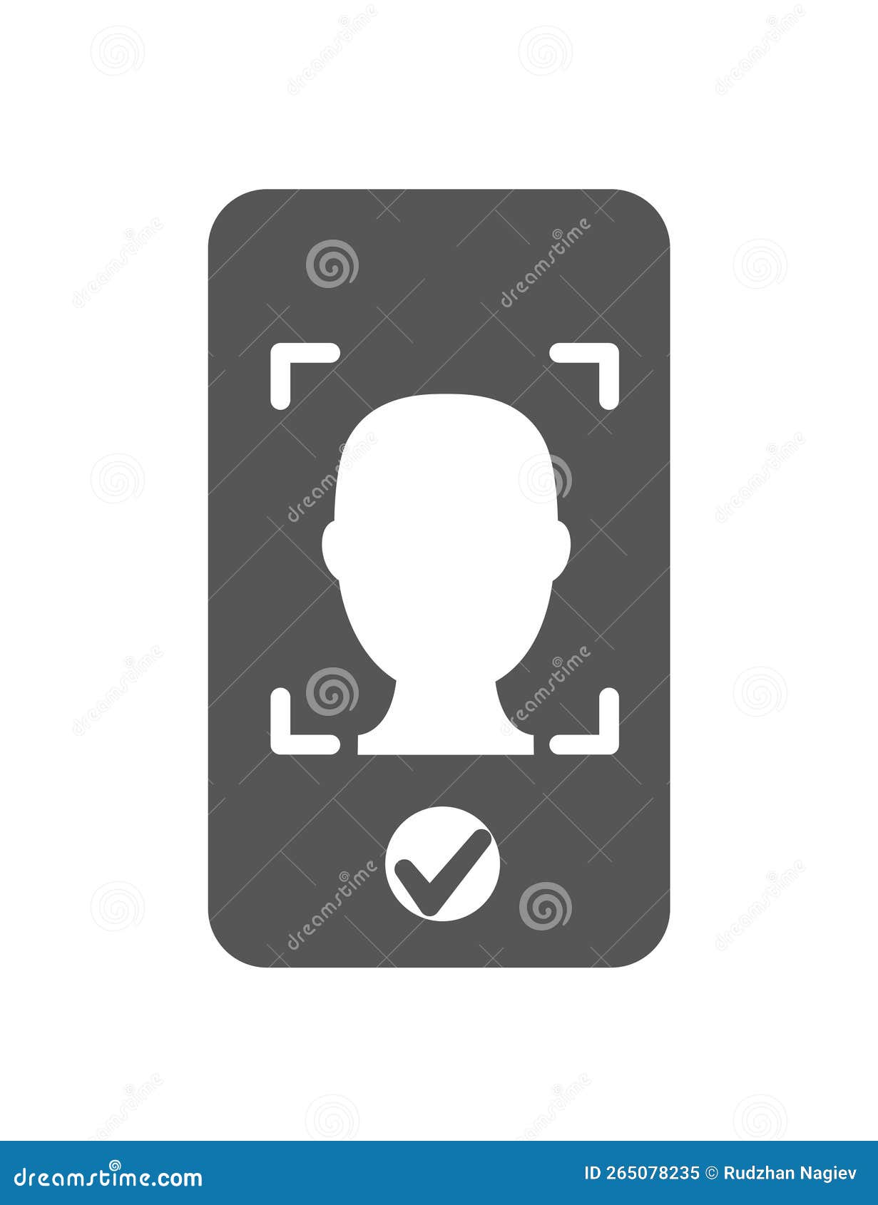 Face Authorization Line Icon Stock Vector - Illustration of human ...