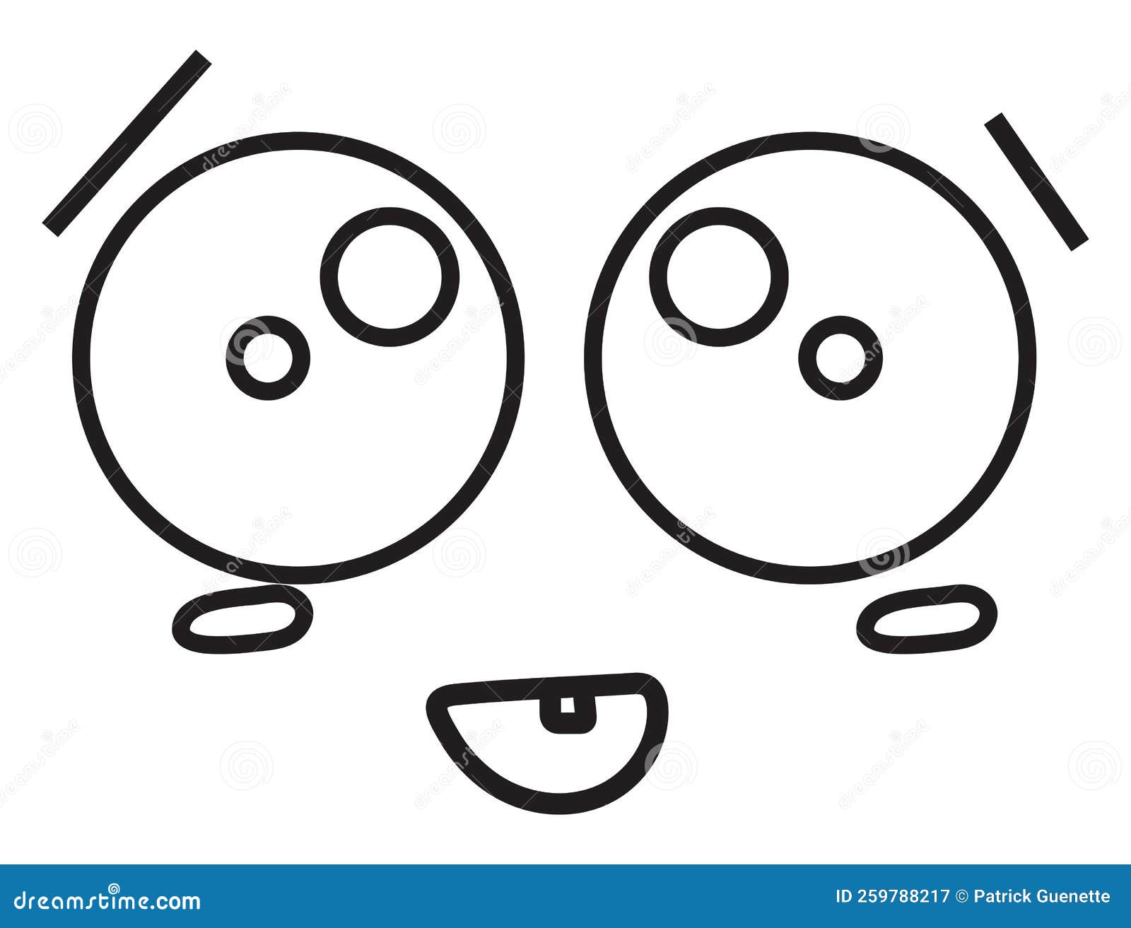 Face in awe, icon icon stock vector. Illustration of surprised - 259788217