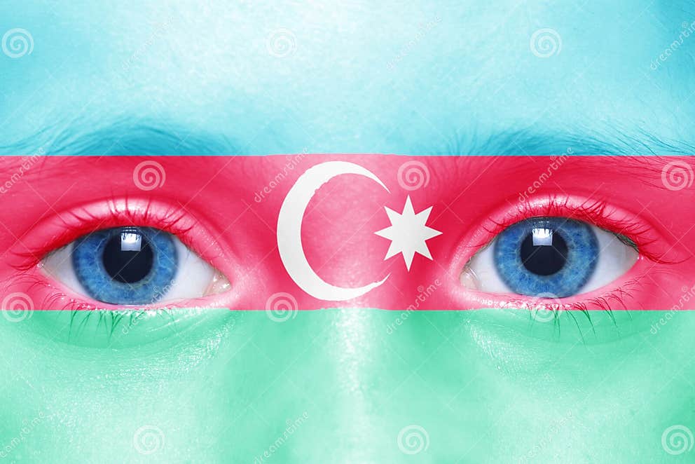 Face with azerbaijan flag stock image. Image of humans - 95524917