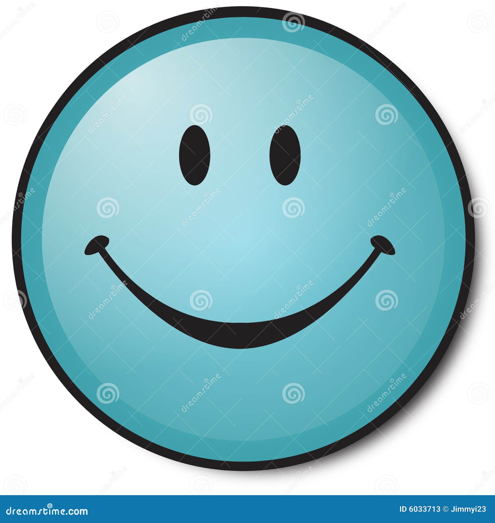 Face azul feliz do smiley ilustração do vetor. Ilustração de arte - 6033713