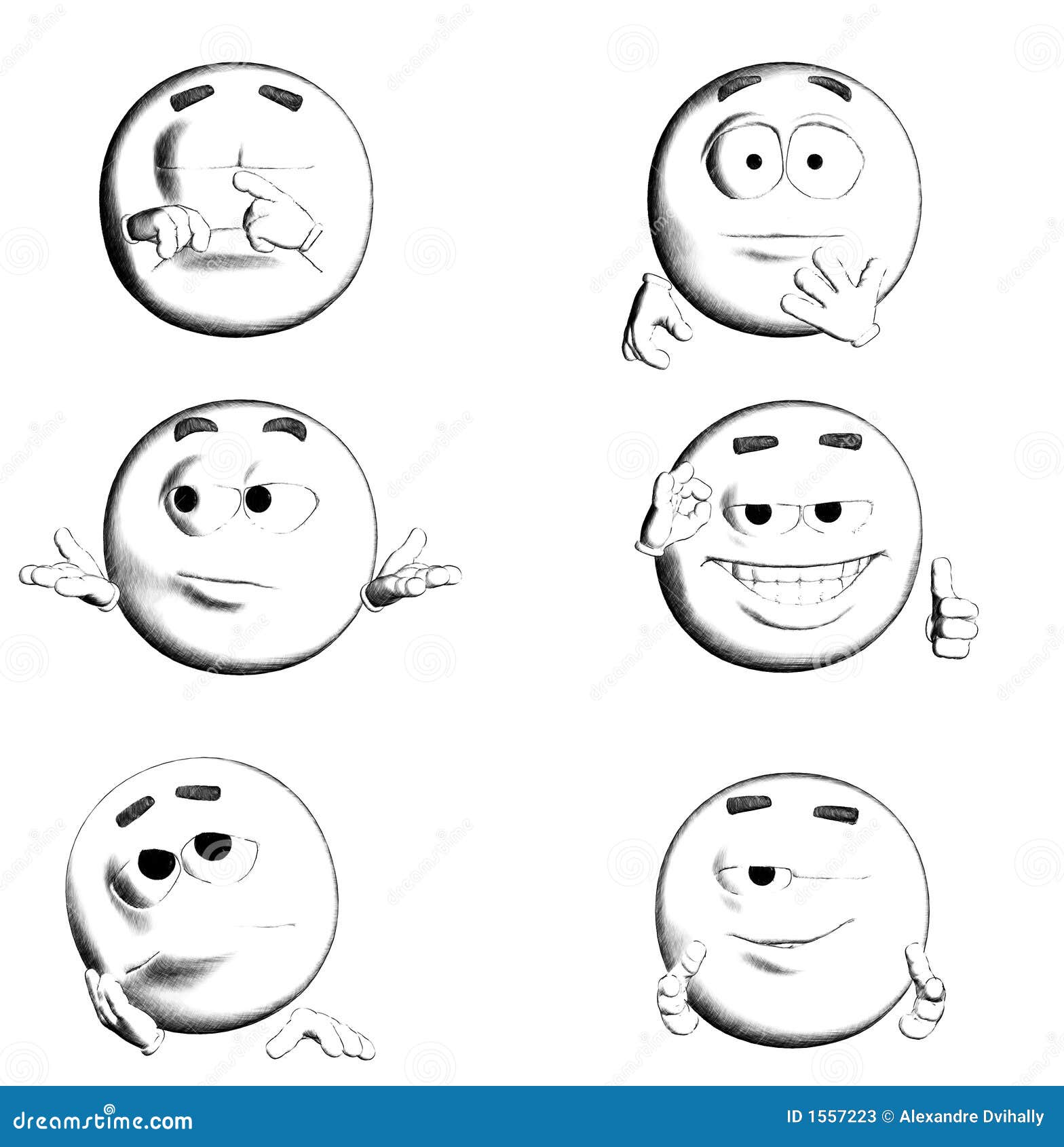 FACE - B&W Six Smiles stock illustration. Illustration of three - 1557223