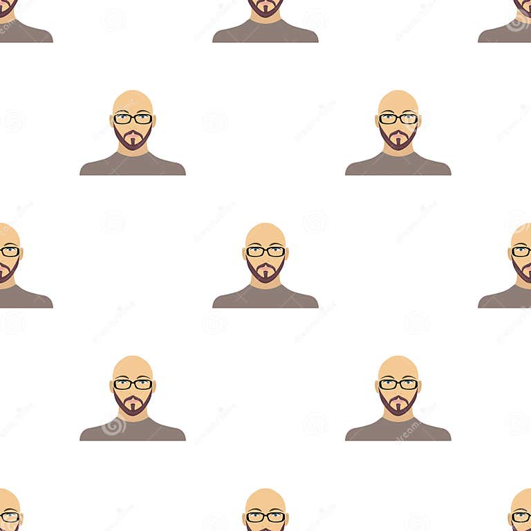 The Face Of A Bald Man With Glasses Stock Vector Illustration Of