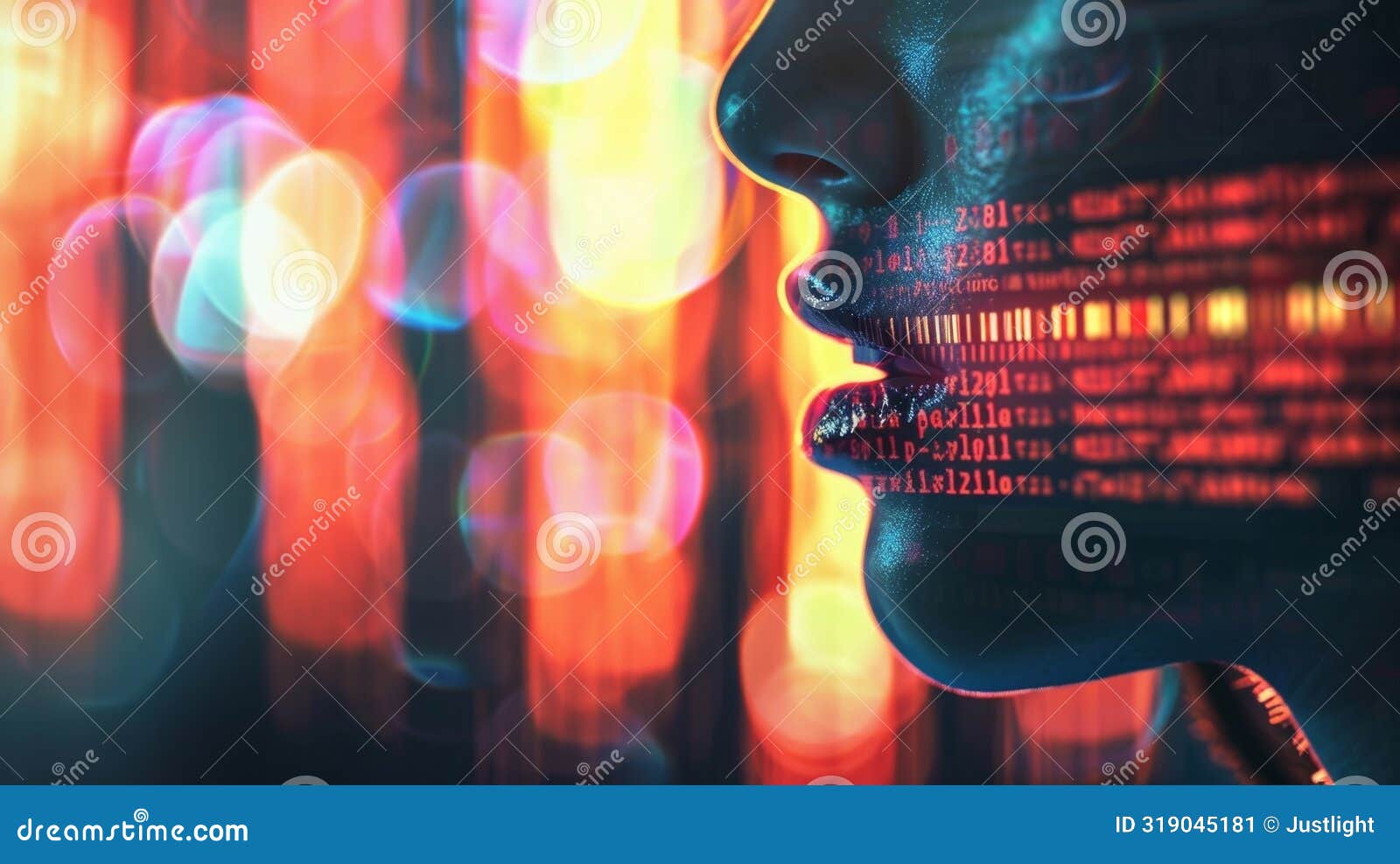 A Face with a Bar Code As Its Mouth Representing the Use of Unique ...