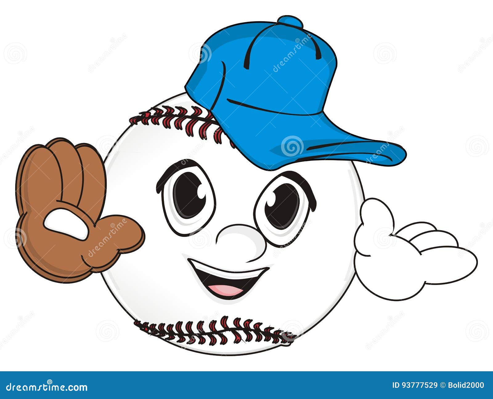 Face of Baseball in Clothes Stock Illustration - Illustration of face ...