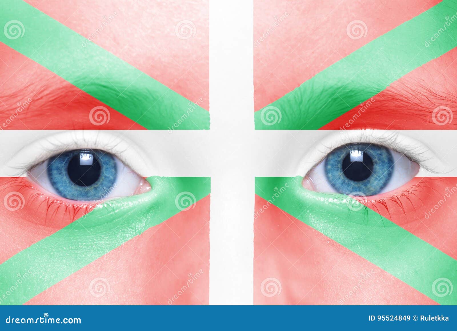 Face with Basque Country Flag Stock Image - Image of conflict, european ...