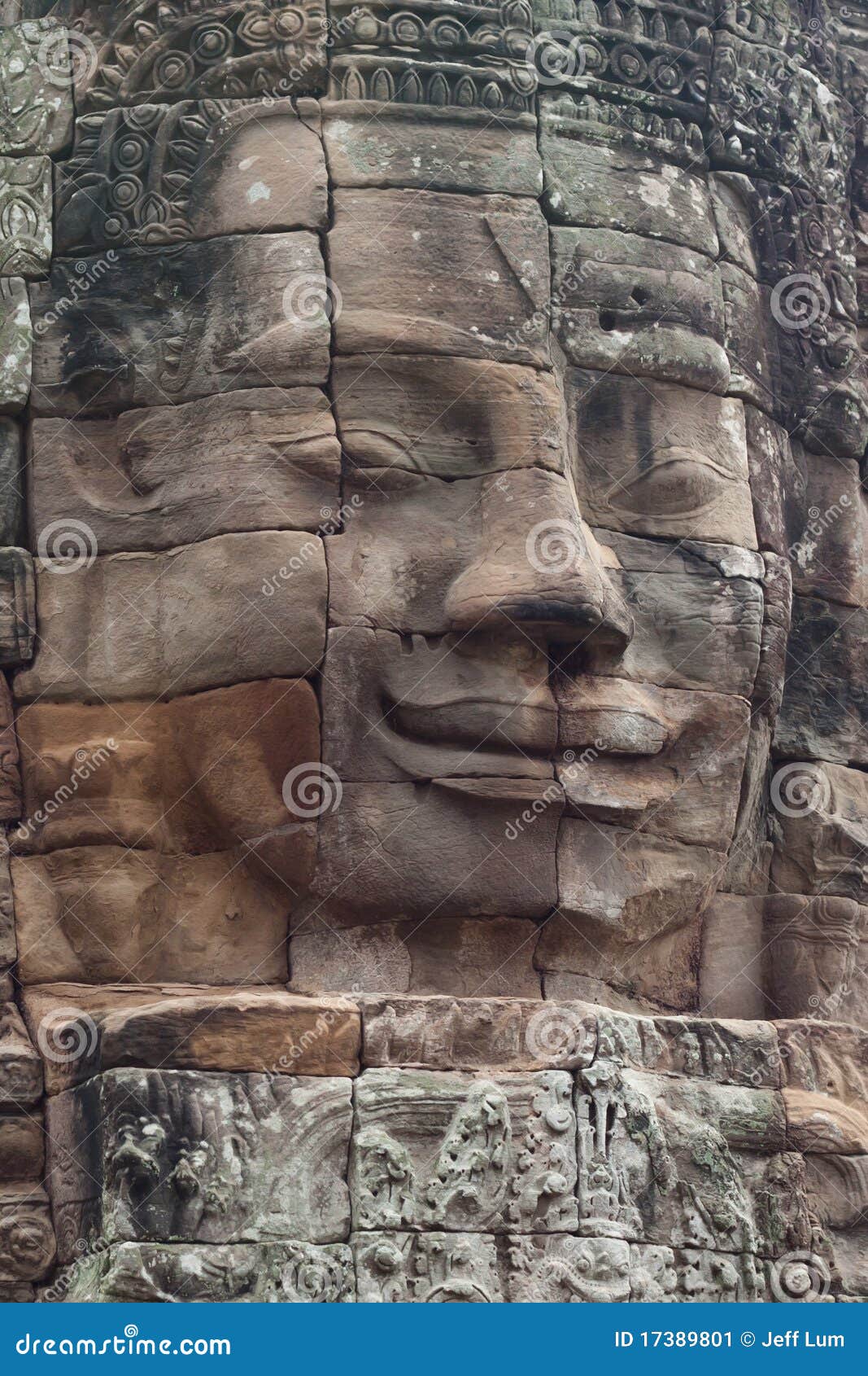 Face of Bayon Temple stock image. Image of thom, angkor - 17389801
