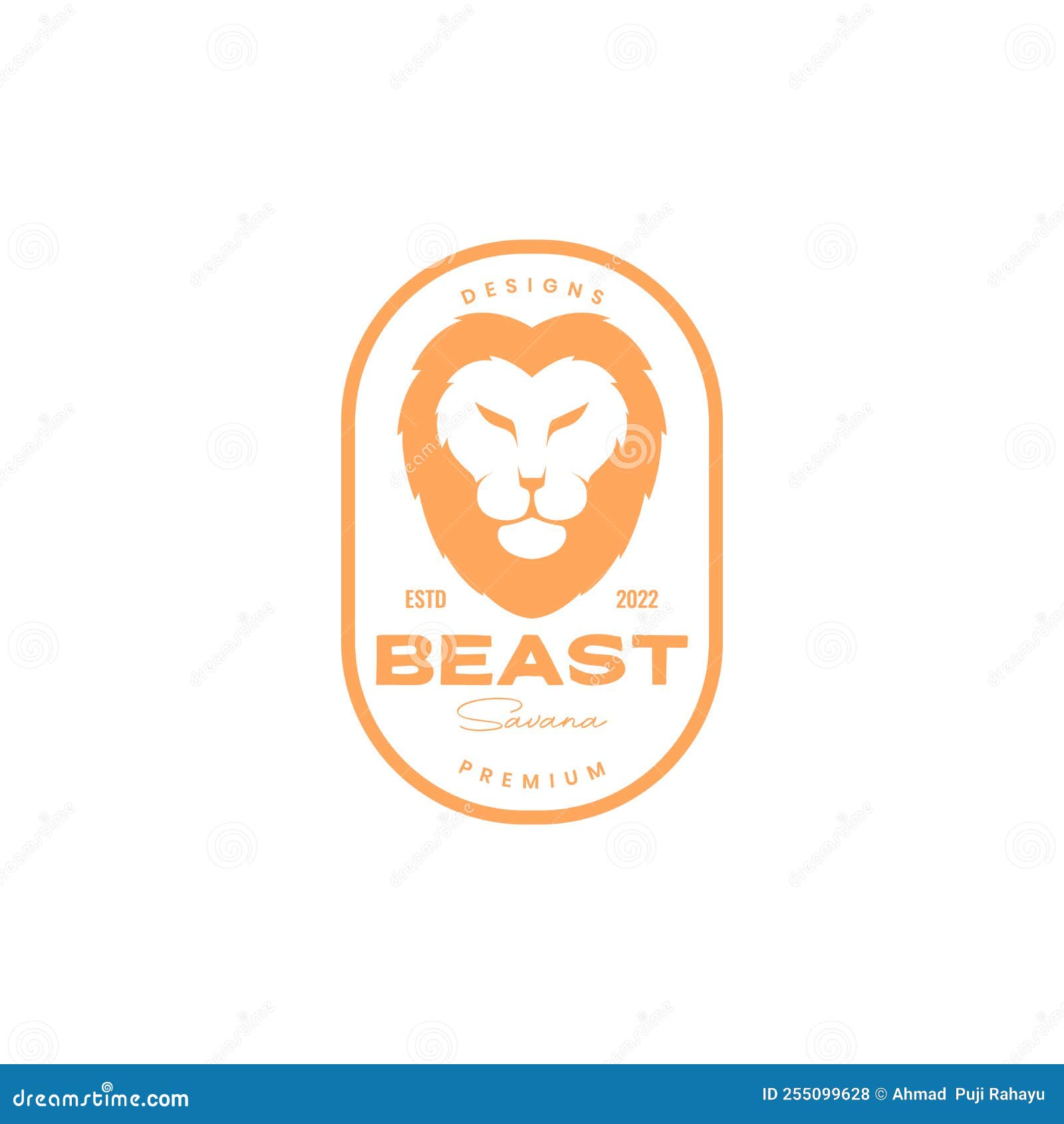 Face Beast Lion Mane Vintage Badge Logo Stock Vector - Illustration of ...