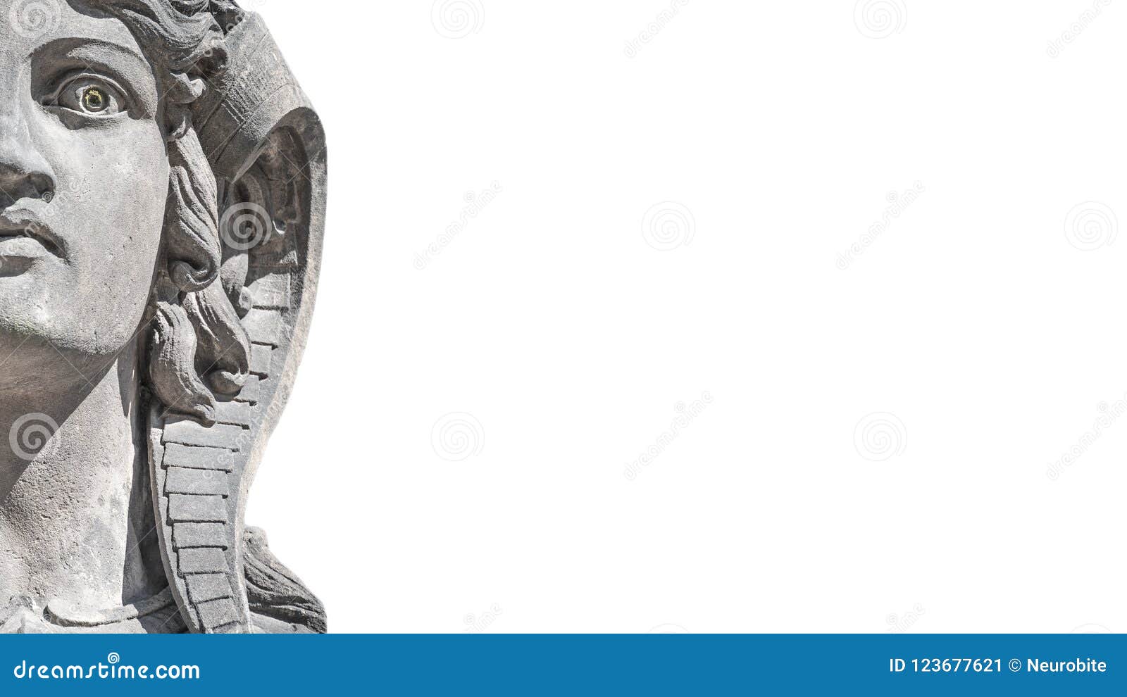 Face Of Beautiful Sphinx Isolated At White Background With Paste ...