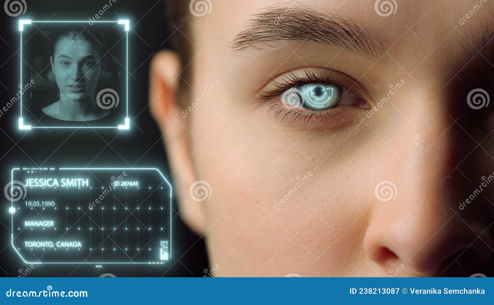 Face Biometrical Recognition System Identify User Personality App Login ...
