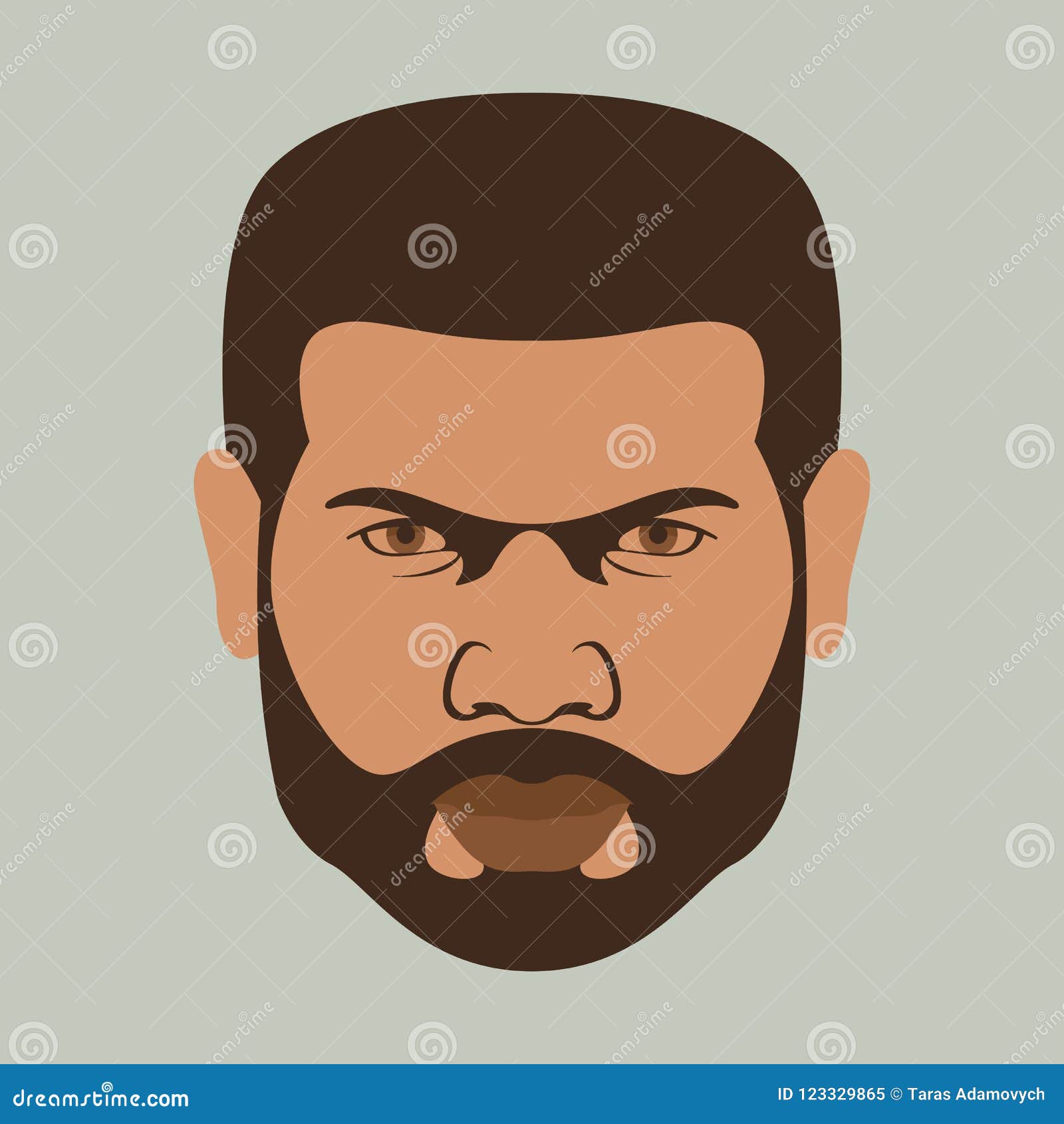 Face of a Black Man Vector Illustration Flat Style Front Stock Vector ...