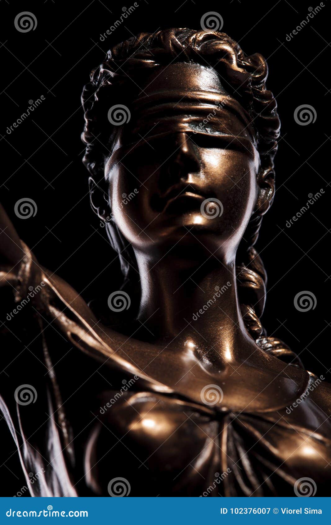 Face of the Blind Goddess of Justice Stock Image - Image of portrait ...