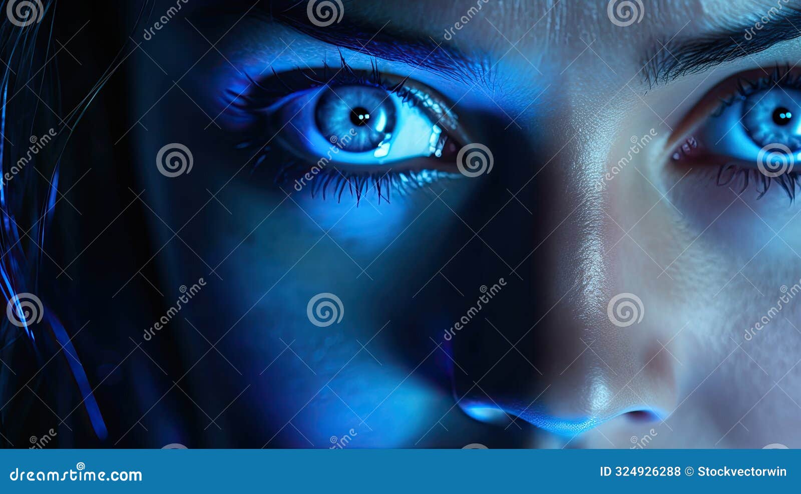 Face blue light screen stock illustration. Illustration of background ...