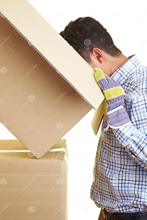Face in box stock image. Image of packing, clerk, black - 10320187
