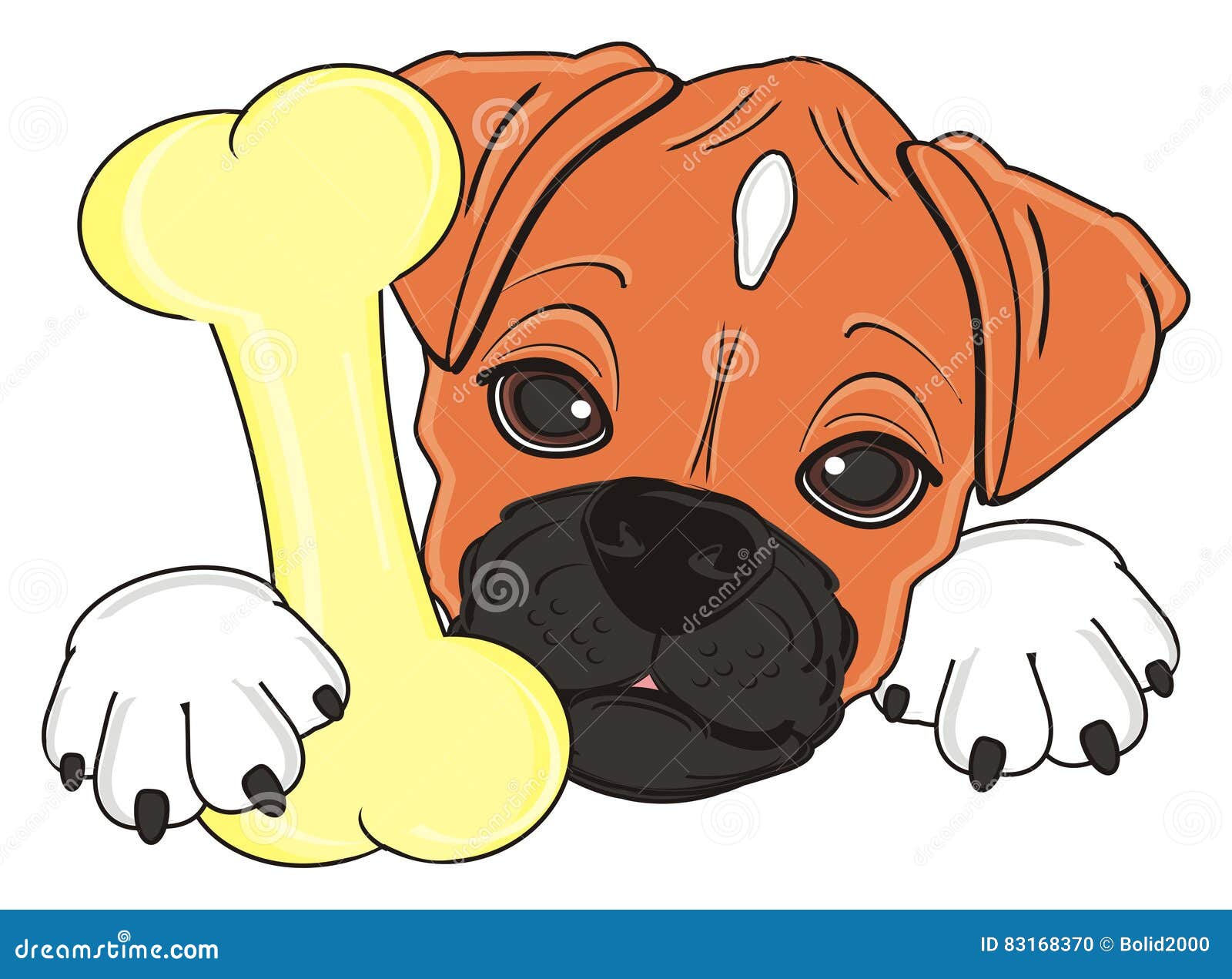 Face of boxer with a bone stock illustration. Illustration of color ...