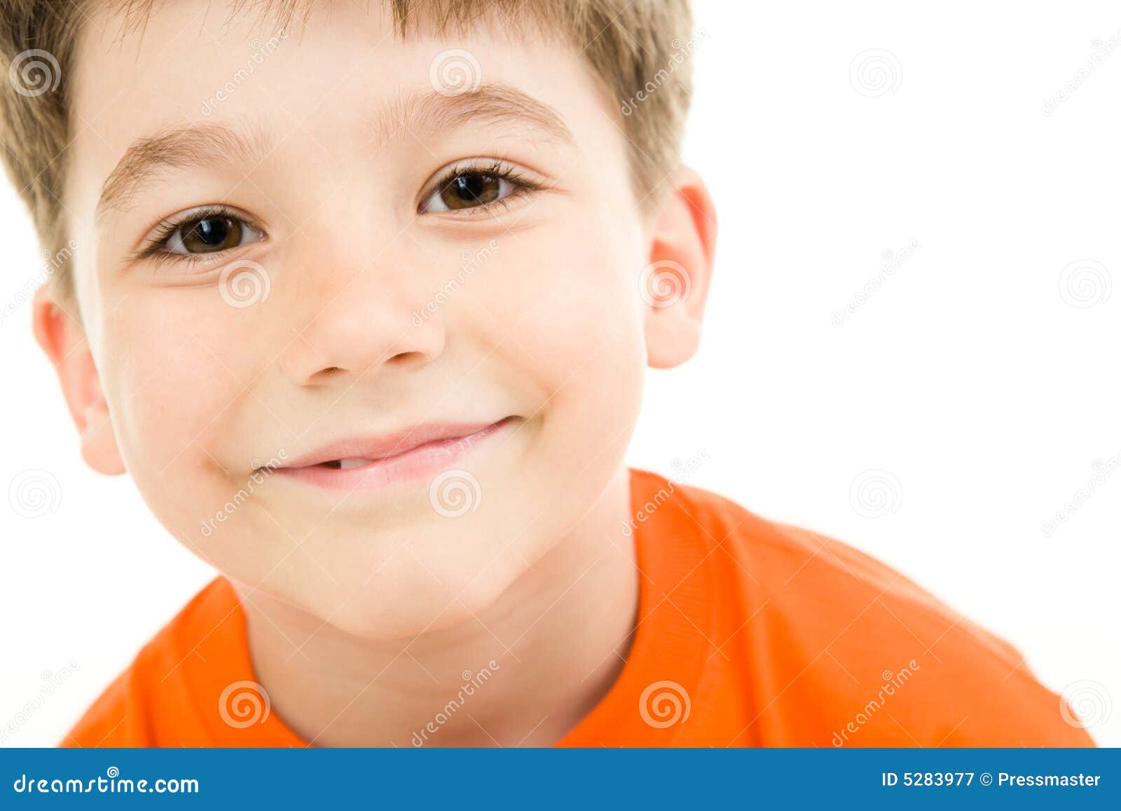 Face of boy stock image. Image of caucasian, orange, portrait - 5283977