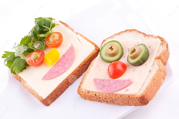 Face on bread stock image. Image of healthy, colour, salami - 28895345