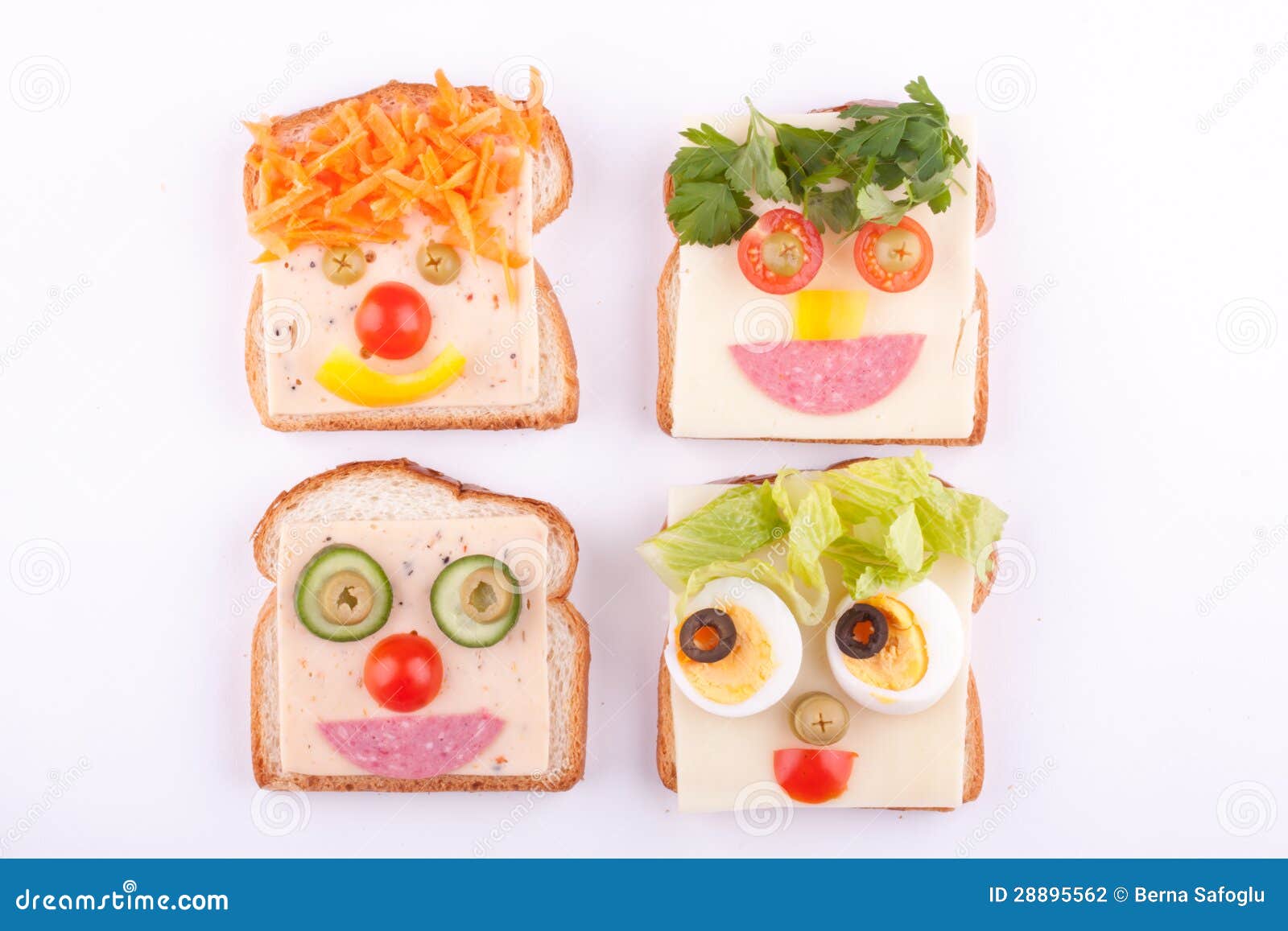 Face on bread stock photo. Image of salami, snack, food - 28895562