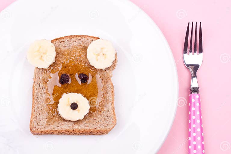 Face on Bread for Breakfast Stock Photo - Image of cuisine, party: 29678108