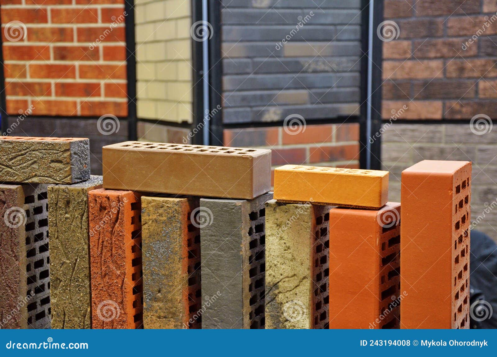 Face Brick.Several Brown Decorative Facing Brick Stock Photo - Image of ...