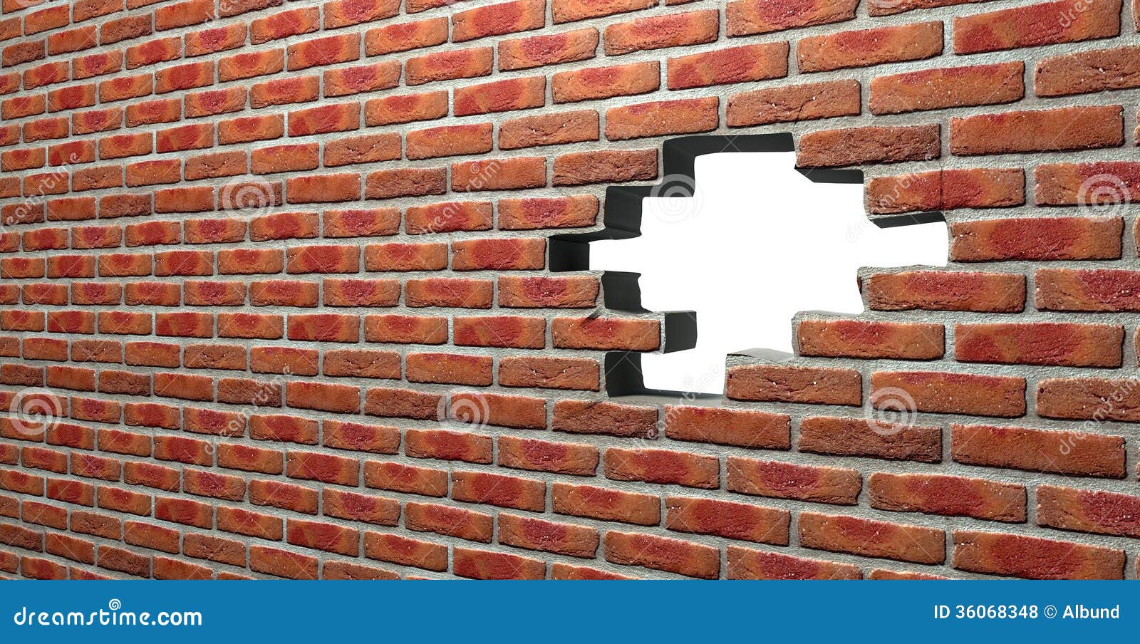 Face Brick Wall with Hole stock photo. Image of building - 36068348