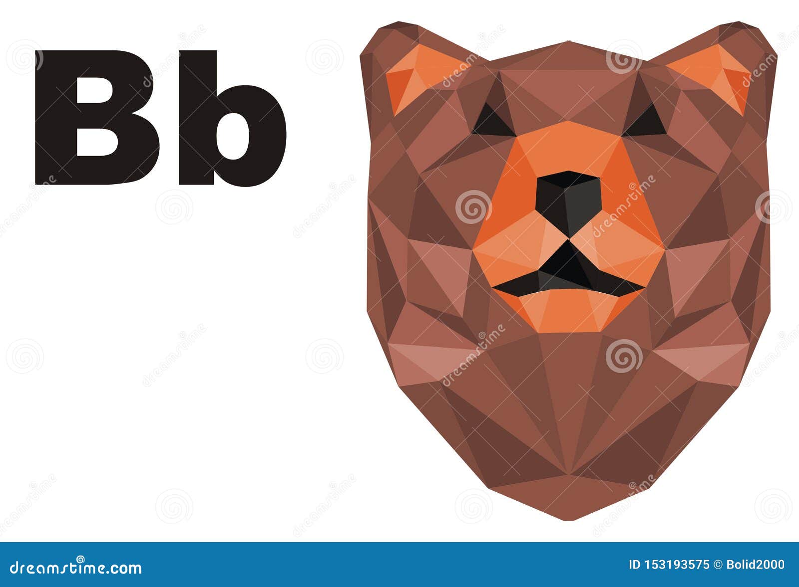 Face of bear with letters stock illustration. Illustration of color ...