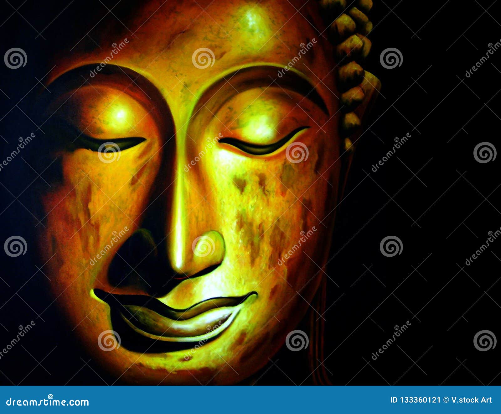 Face of Buddha Abstract Background Stock Illustration - Illustration of ...