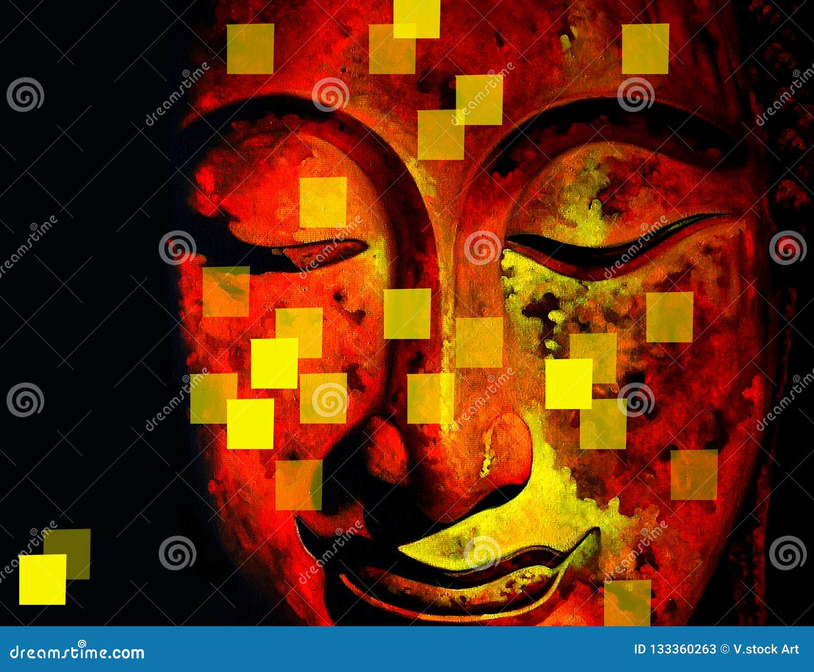 Face of Buddha Abstract Background Stock Illustration - Illustration of ...