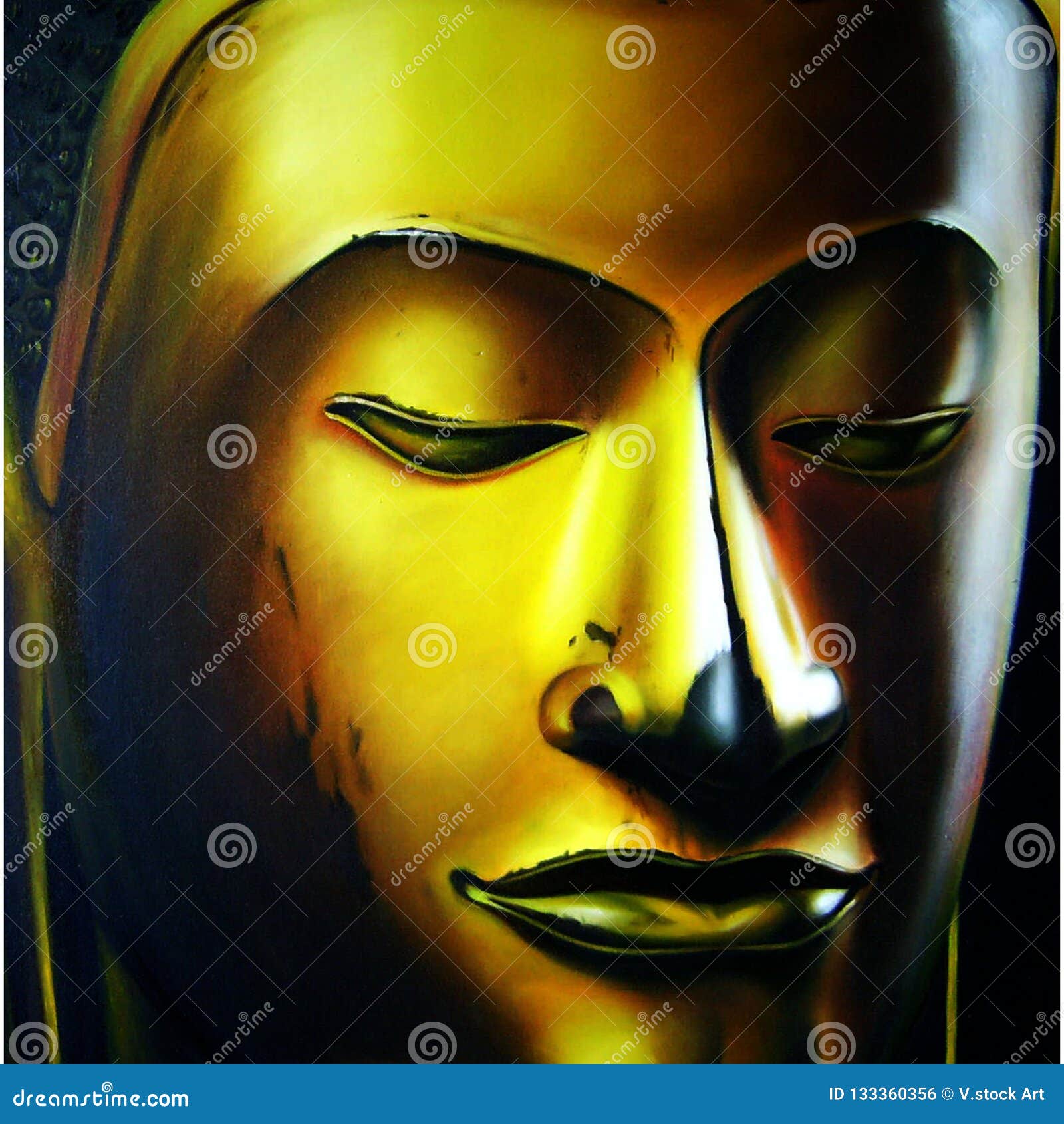 Face of Buddha Abstract Background Stock Illustration - Illustration of ...