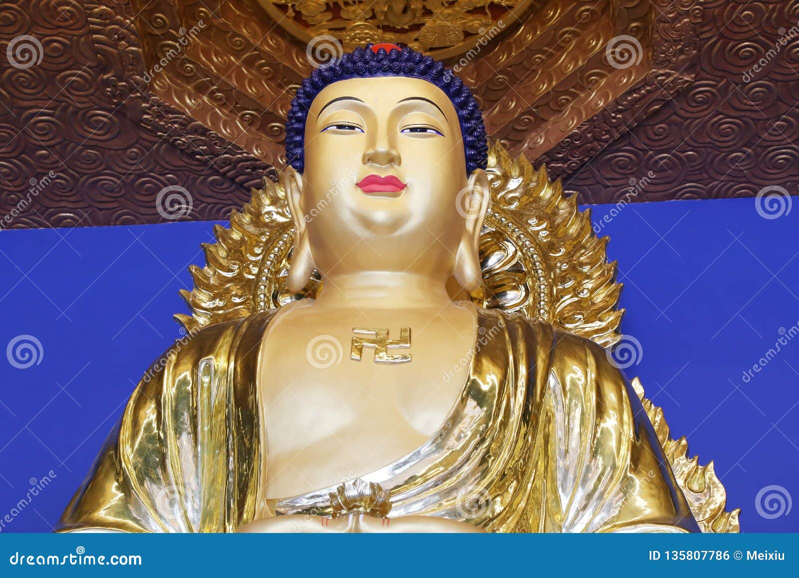 Face of Buddha stock photo. Image of serene, black, brass - 135807786