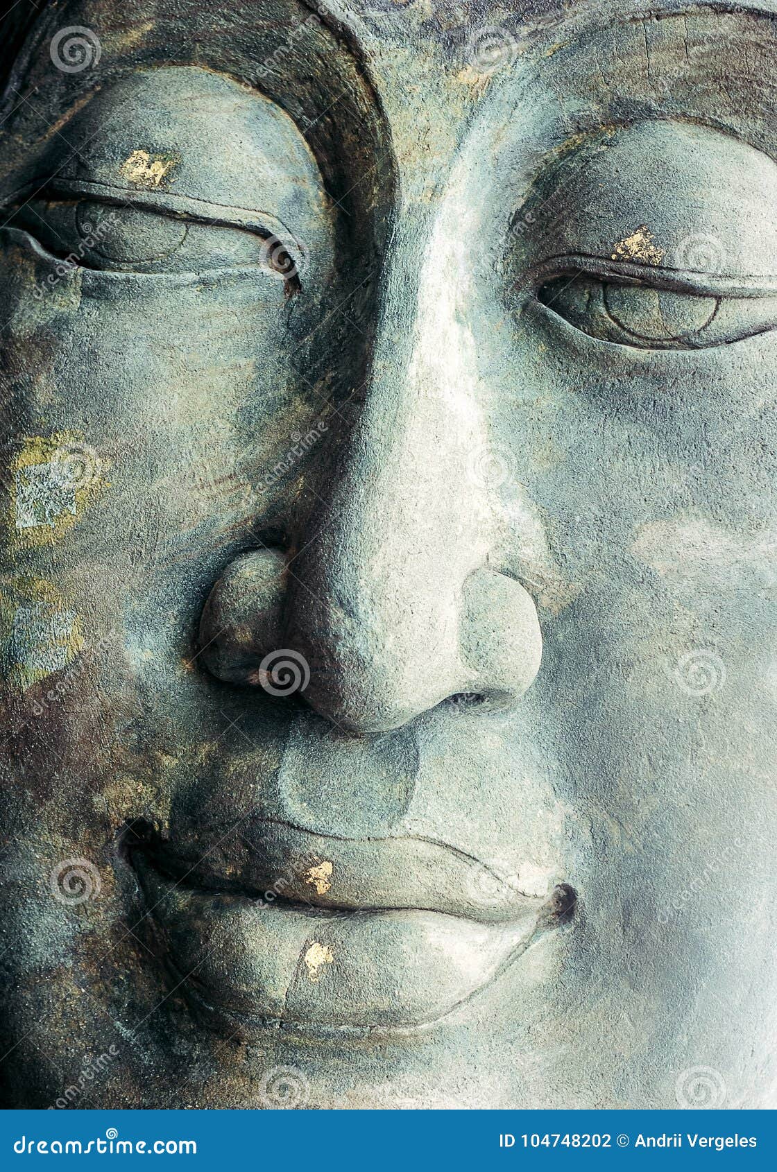 The face of Buddha stock photo. Image of peaceful, eyebrows - 104748202