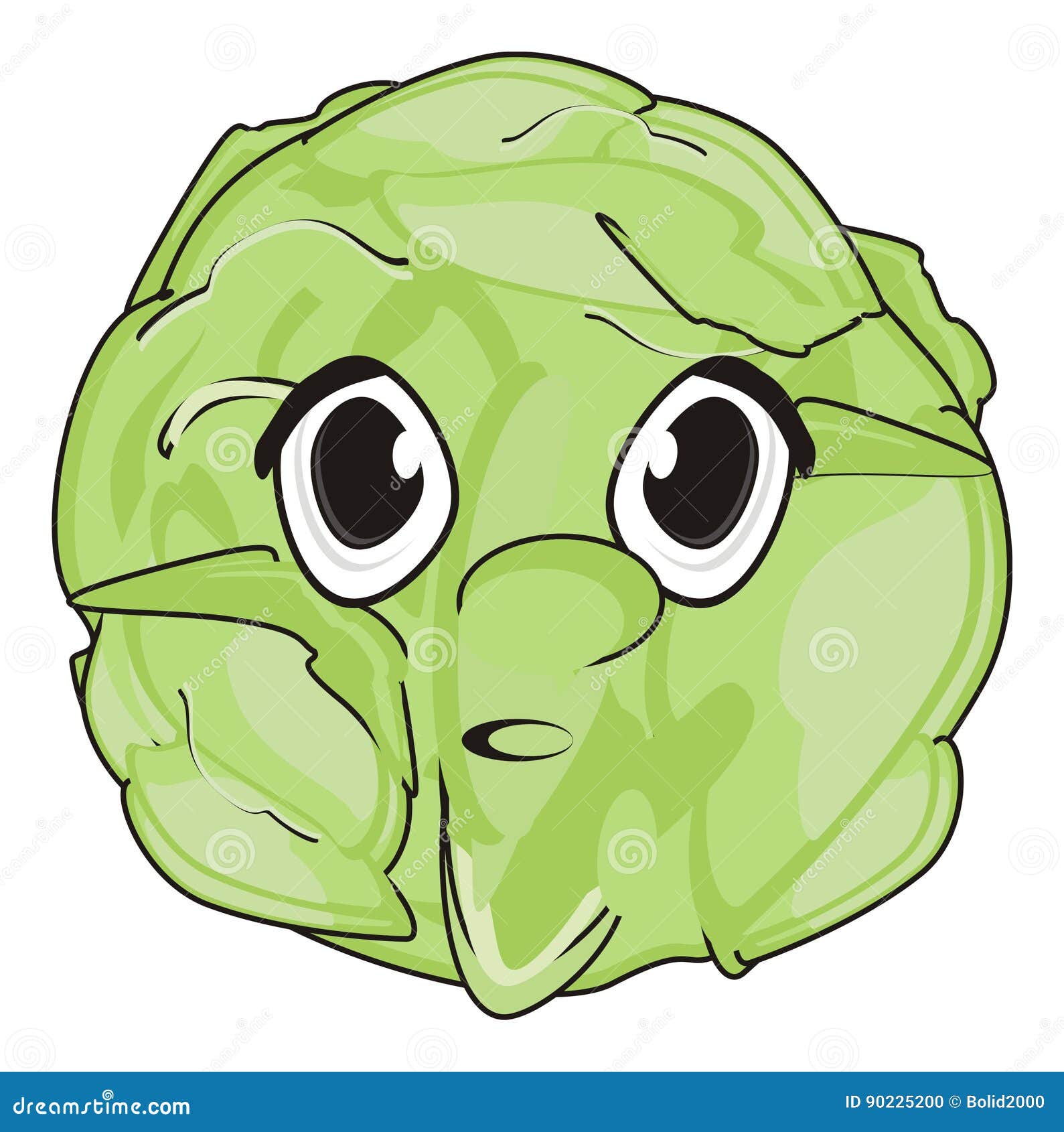 Face of cabbage stock illustration. Illustration of vitamins - 90225200
