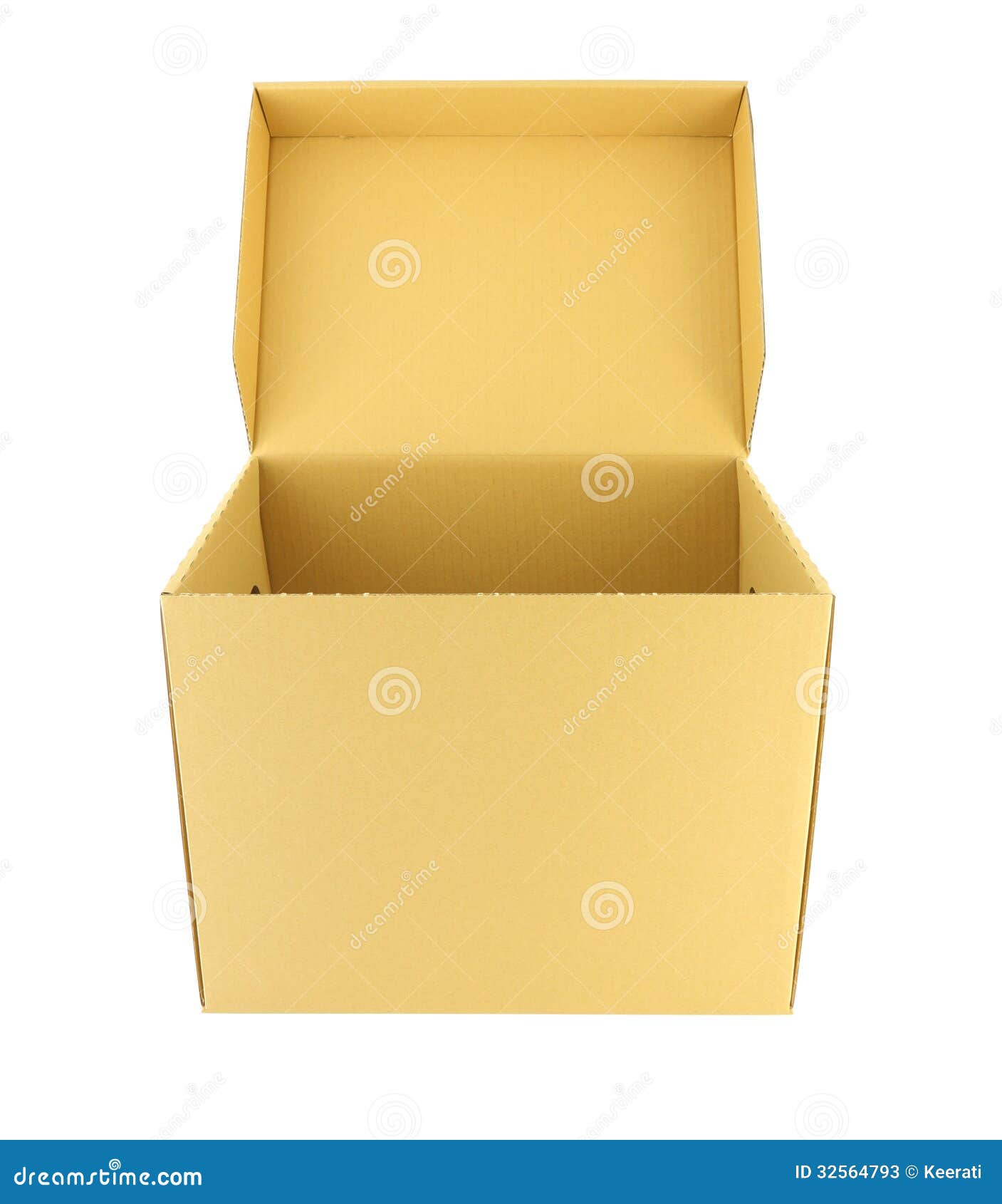 Face of Cardboard Opened Paper Box Stock Image - Image of container ...