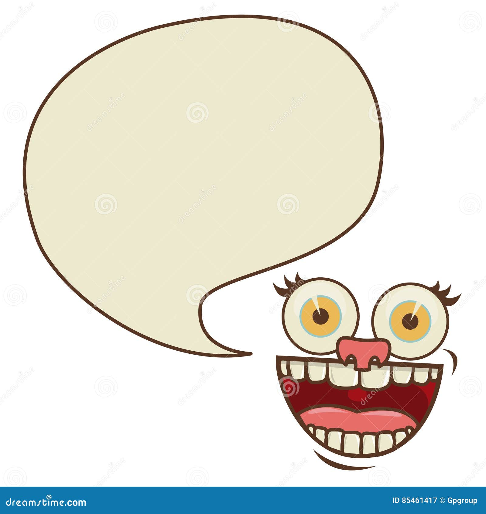 Face Cartoon Gesture with Dialog Big Callout Box Stock Illustration ...