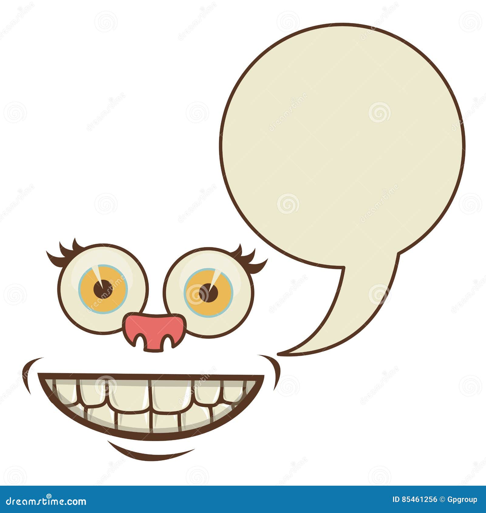 Face Cartoon Gesture with Dialogue Callout Box Stock Illustration ...