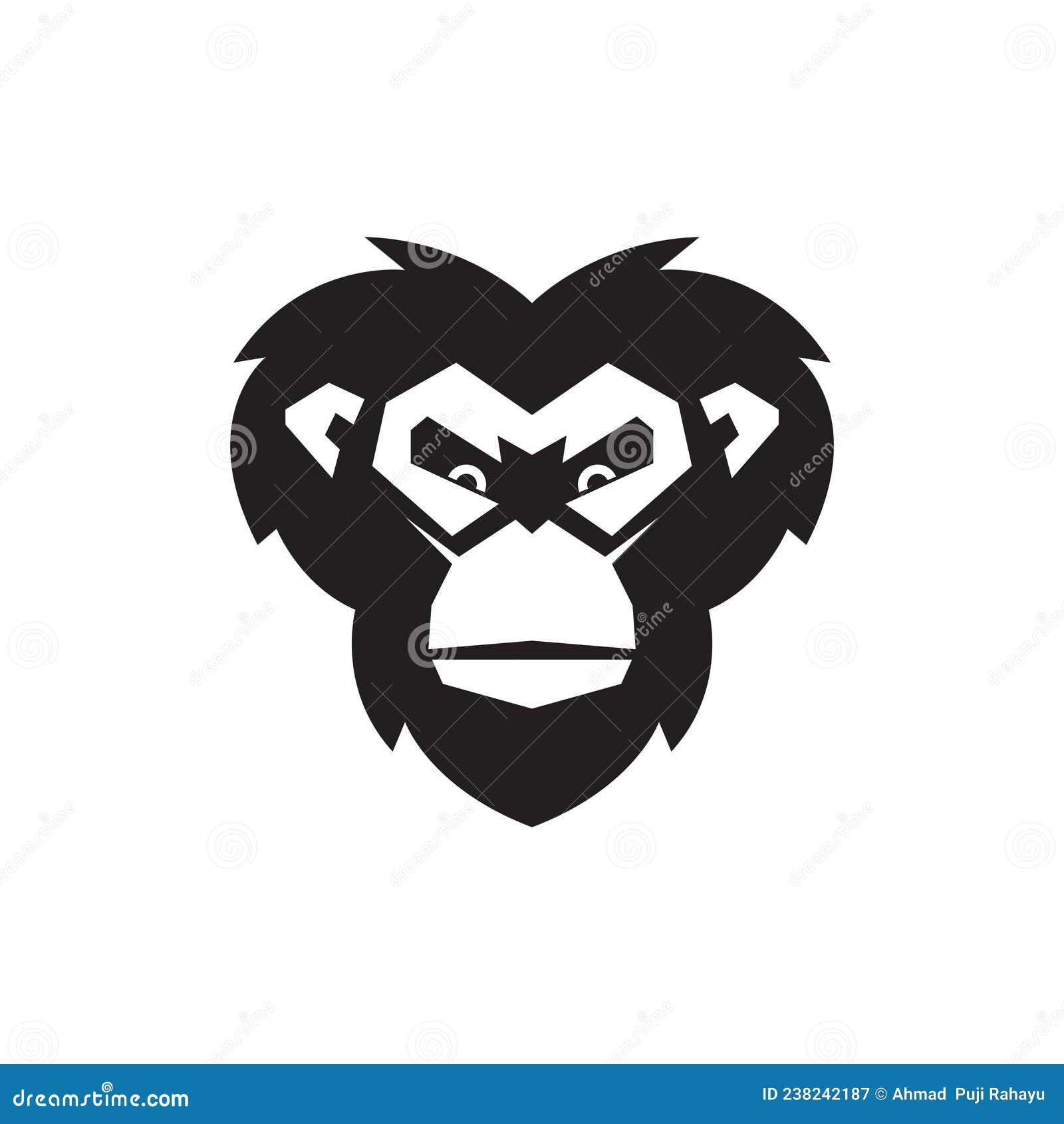 Face Cartoon Strong Black Monkey Logo Design Vector Graphic Symbol Icon ...