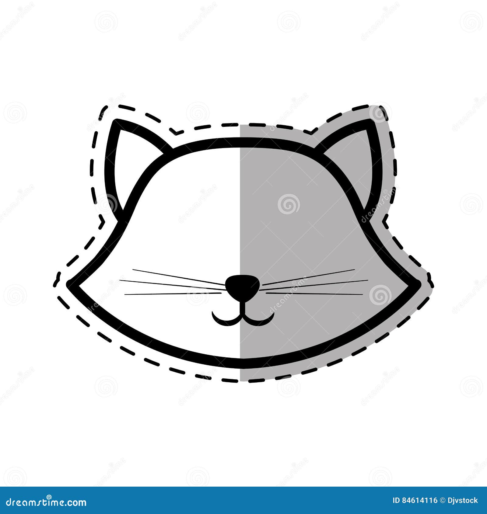 Face Cat Breed Animal Mammal Dot Line Shadow Stock Vector ...