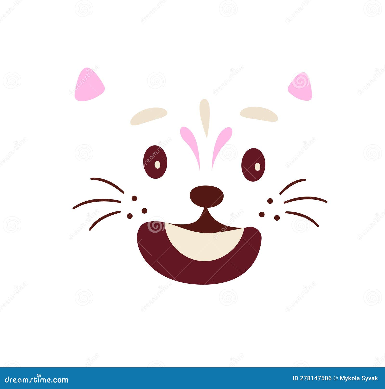 Face Cat Painting Mask stock vector. Illustration of background - 278147506