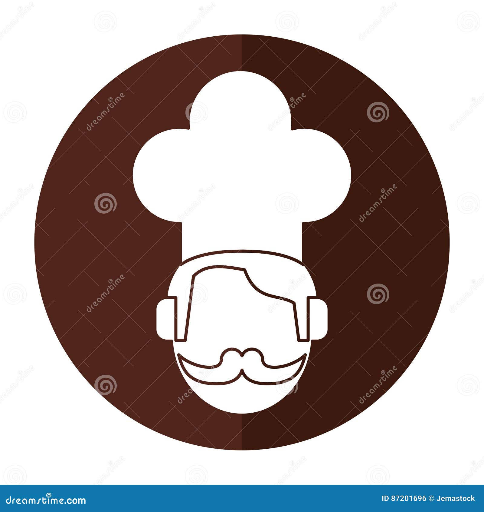 Face Chef Restaurant Symbol Shadow Stock Vector - Illustration of ...