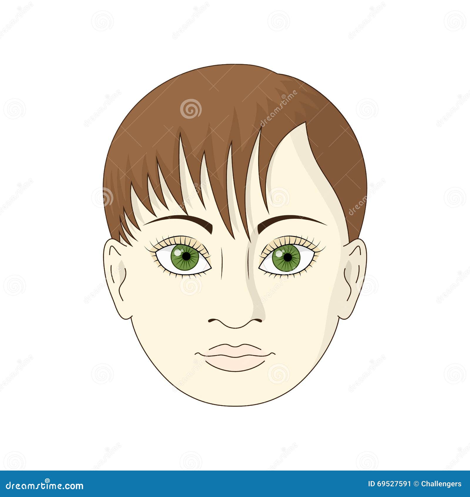 The face of child. stock vector. Illustration of head - 69527591