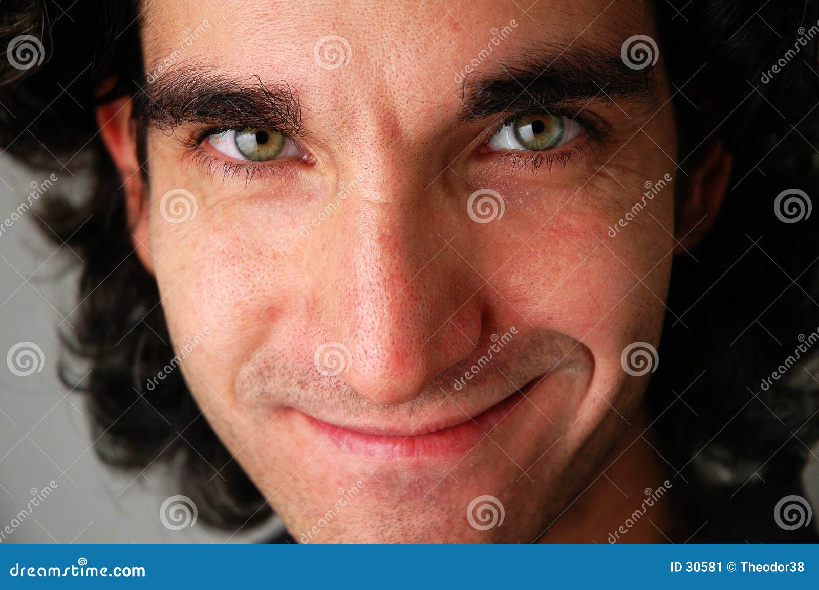 Face close-up-1 stock image. Image of green, nose, hair - 30581