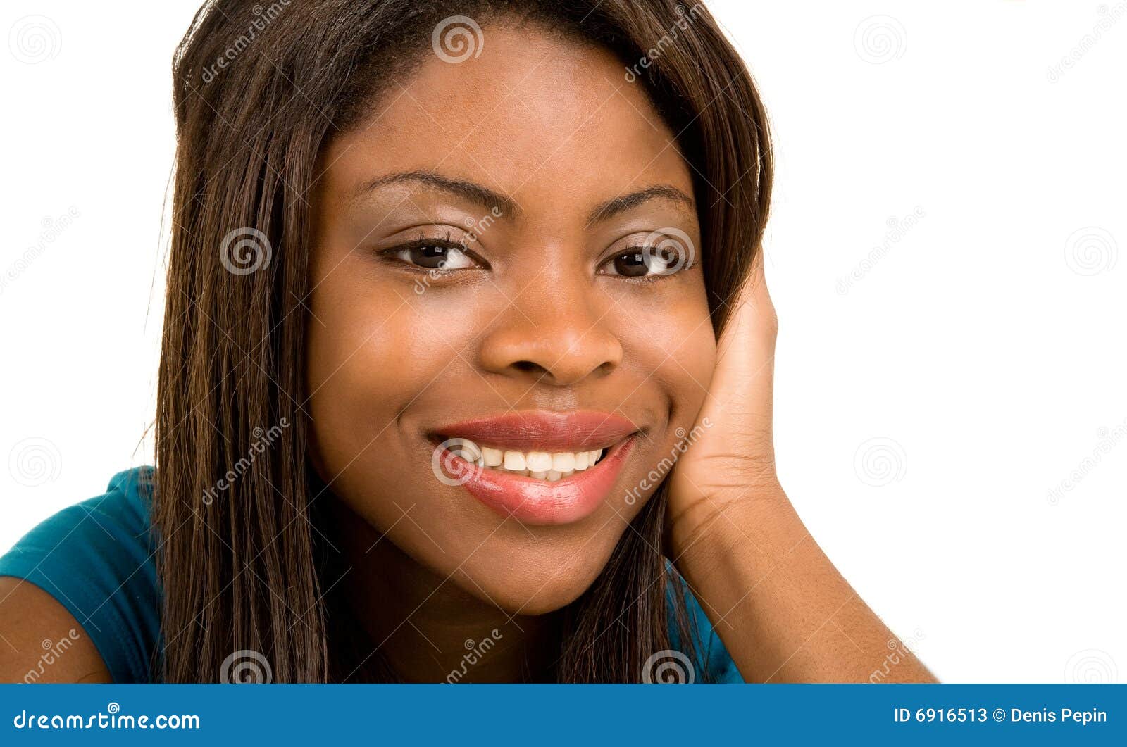 Face Close-up of a Beautiful African American Lady Stock Image - Image ...